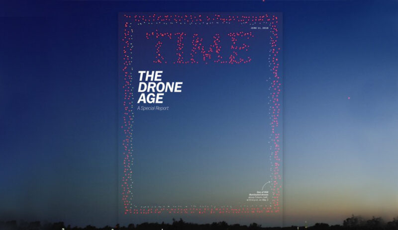 Time ฉบับล่าสุดกับปกที่สร้างจากแสงของโดรนกว่า 958 ตัว! – THE STANDARD