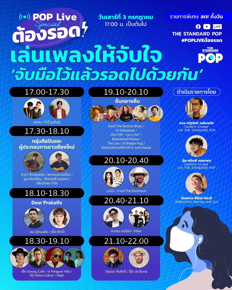 ถ่ายทอดสด: POP LIVE SPECIAL #ต้องรอด! ร้องสด เล่นสด คุยสด ส่งต่อพลังใจ ...