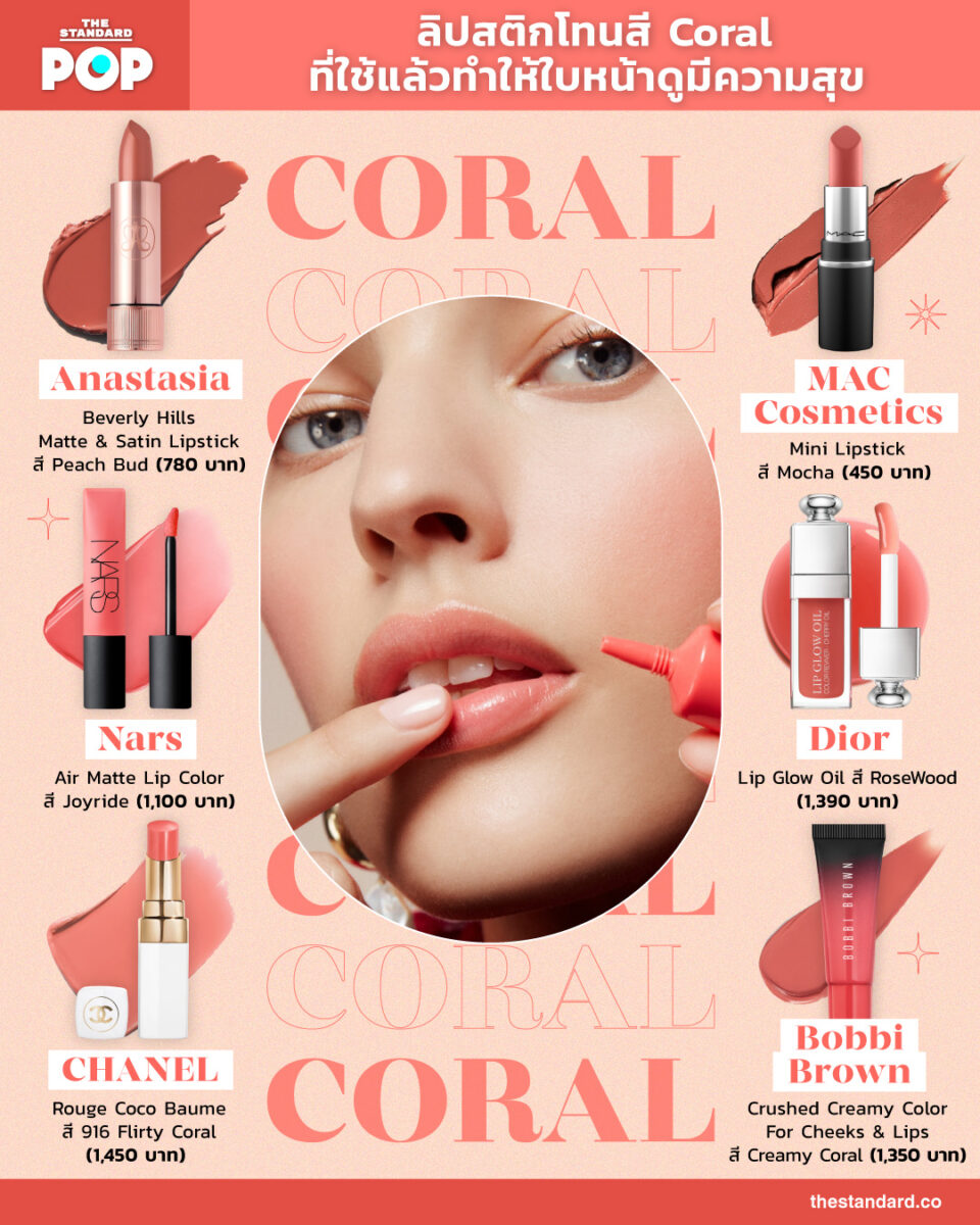 ลิปสติกโทนสี Coral ที่ใช้แล้วทำให้ใบหน้าดูมีความสุข – THE STANDARD
