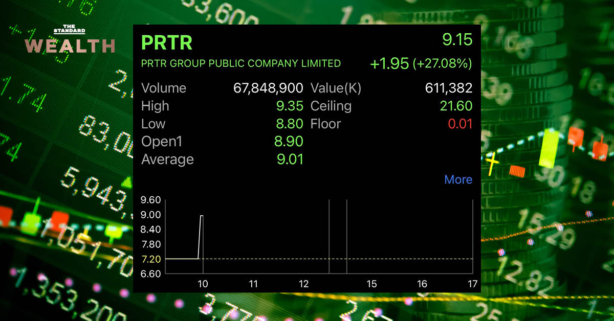 หุ้น PRTR เข้าเทรดกระดาน SET วันแรก พุ่ง 23.61% จากราคา IPO